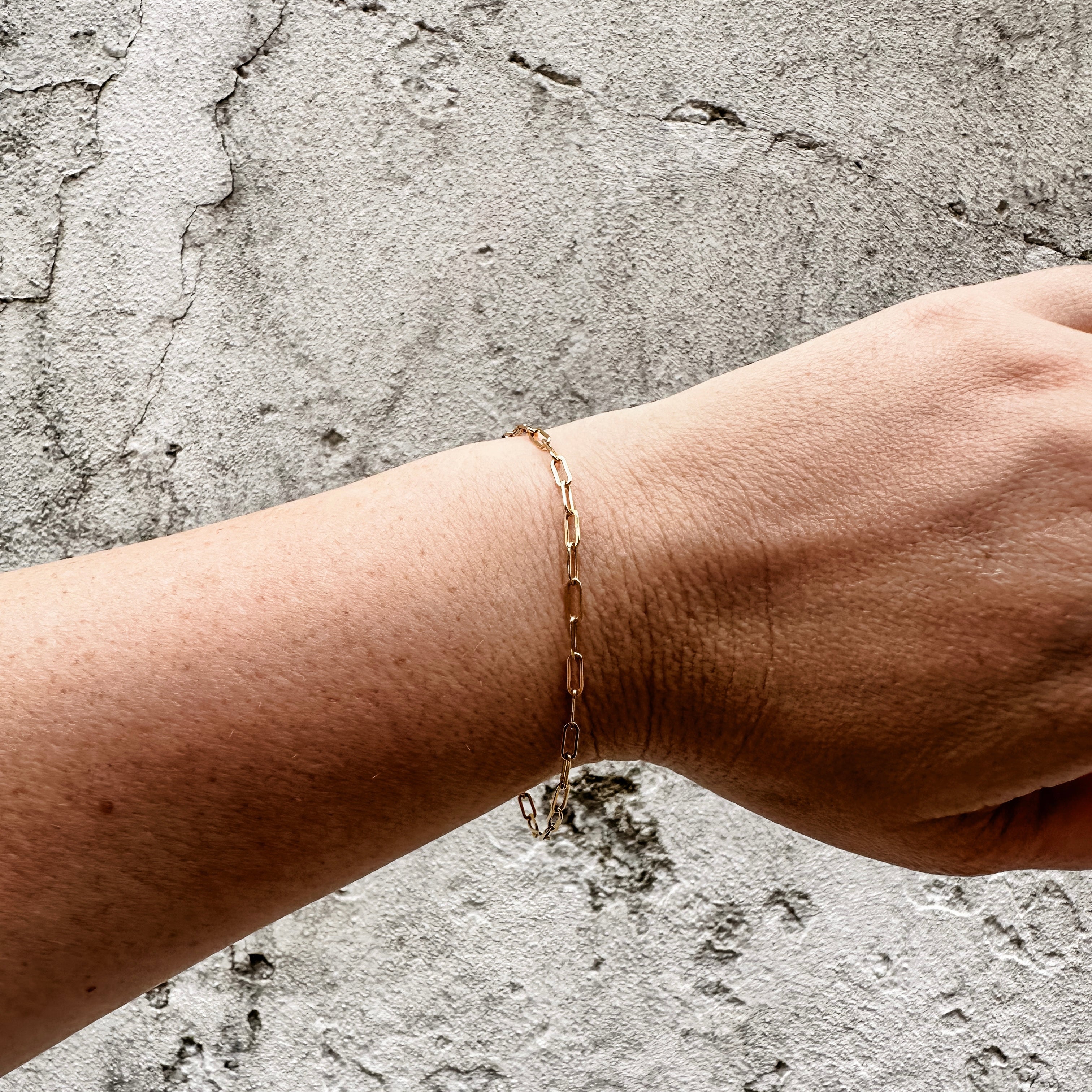 Paperclip 14kGold Filled Bracelet – Strait Lights